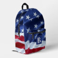 USA American Flag Personalized Monogram Patriotic Printed Backpack | Zazzle