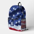USA American Flag Personalized Monogram Patriotic Printed Backpack | Zazzle