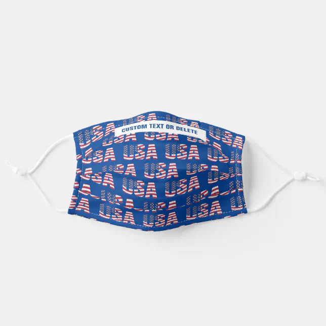 USA American Flag Personalized Patriotic Adult Cloth Face Mask | Zazzle