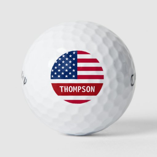 USA American Flag Personalized Patriotic Golf Balls | Zazzle