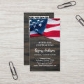 USA American Flag QR Code Rustic Wood Patriotic Business Card | Zazzle