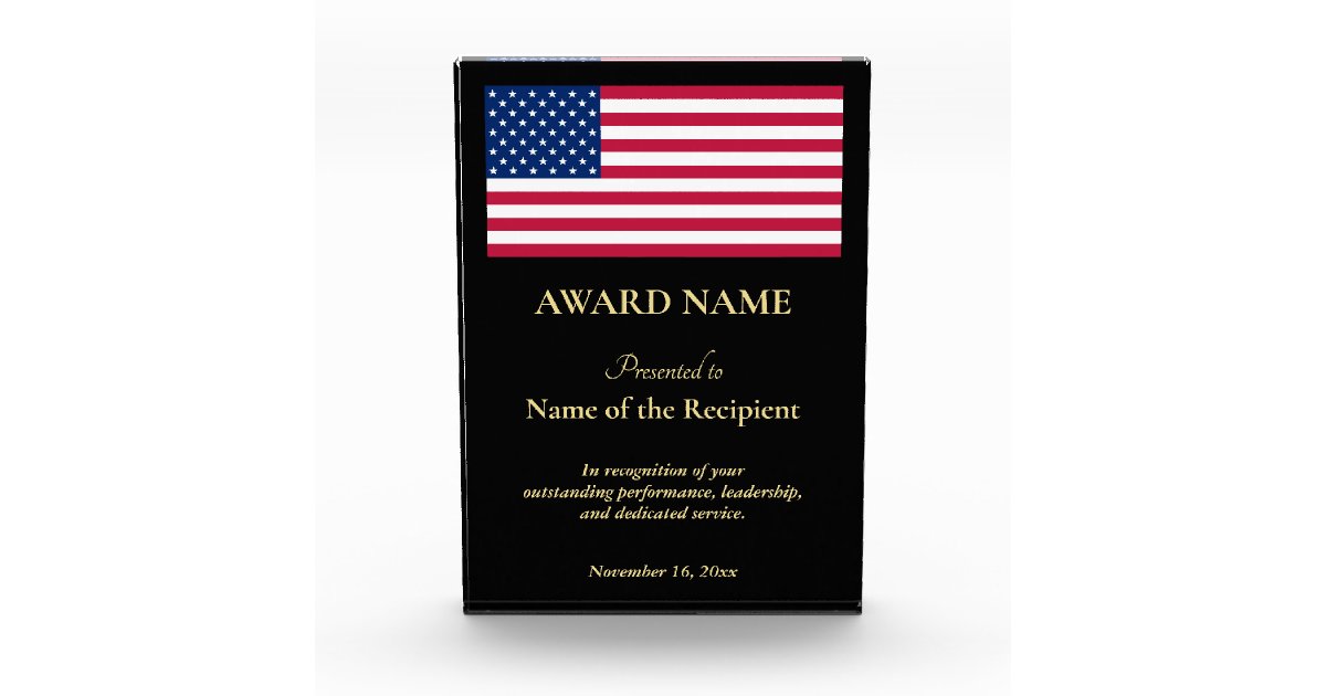 USA American Flag Service Promotion Recognition Acrylic Award | Zazzle