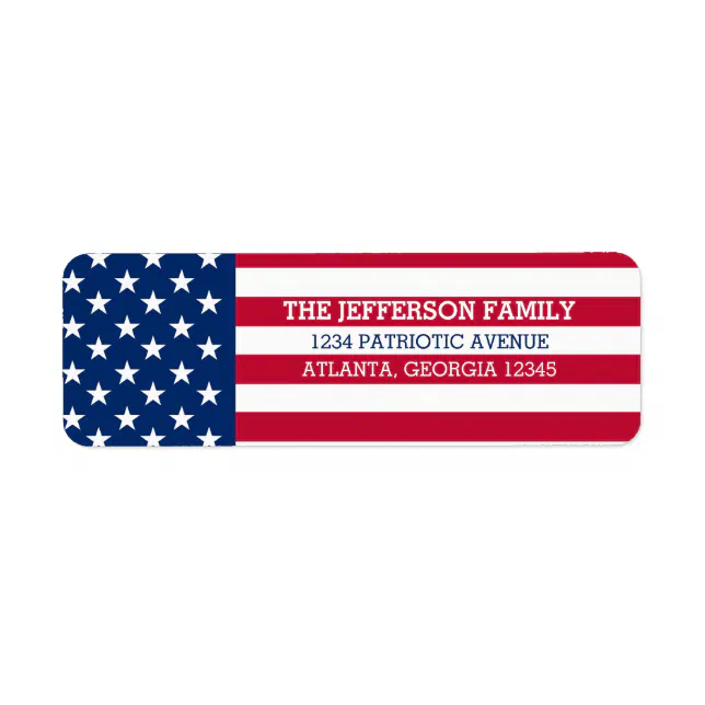 USA American Flag Stars and Stripes Label | Zazzle