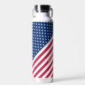 USA American Flag Stars Stripes Custom Monogrammed Water Bottle | Zazzle