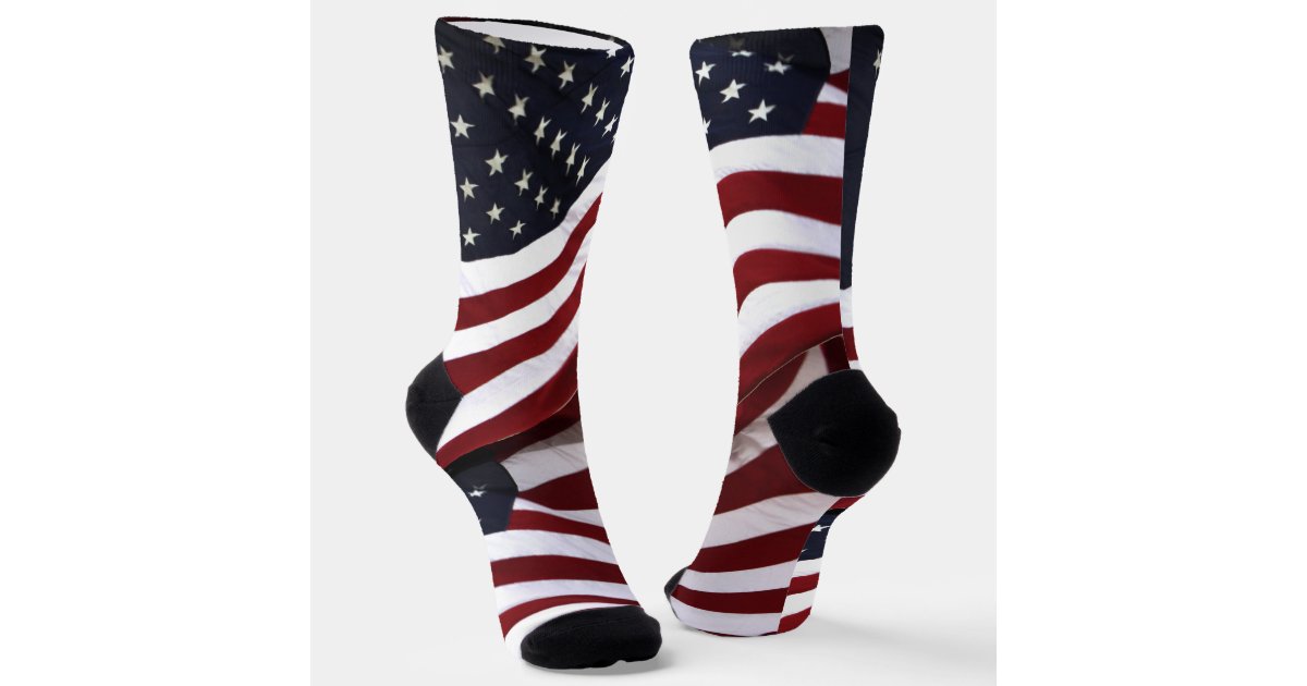 USA American Flags Patriotic Socks | Zazzle