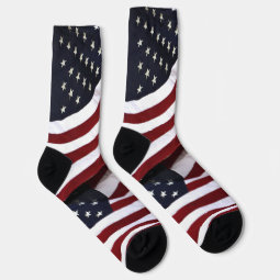 USA American Flags Patriotic Socks | Zazzle