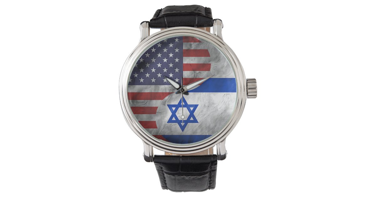 USA and Israel Dual Flag Yin Yang Wedding Gift Watch | Zazzle