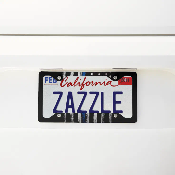 USA Blue line License Plate Frame | Zazzle