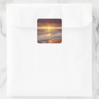 USA, California, San Diego. Sunset Cliffs beach Square Sticker | Zazzle