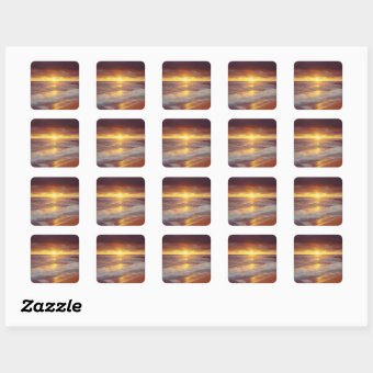 USA, California, San Diego. Sunset Cliffs beach Square Sticker | Zazzle
