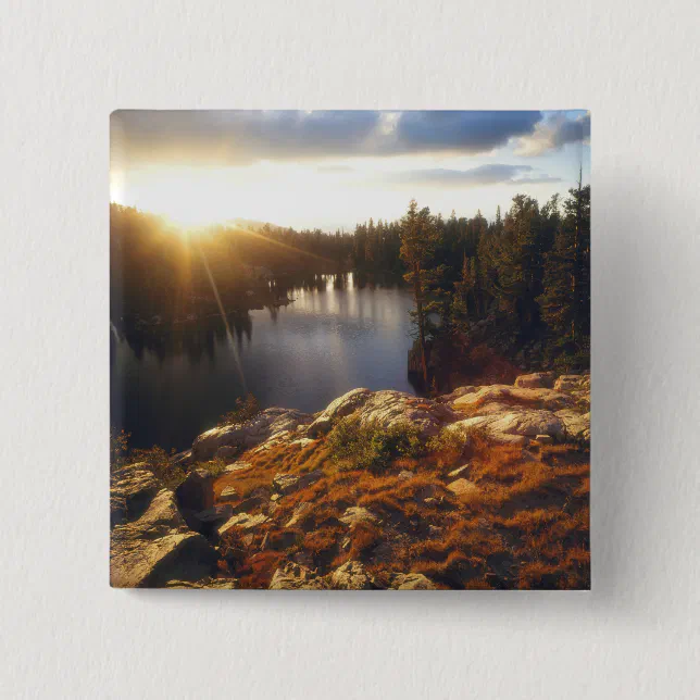 USA, California, Sierra Nevada Mountains. Sunset Button | Zazzle