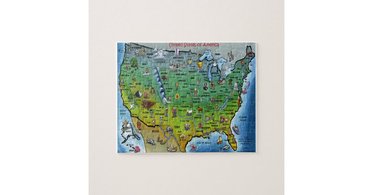 USA Cartoon Map Puzzle | Zazzle