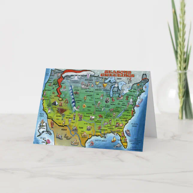 USA Christmas Map Holiday Card | Zazzle