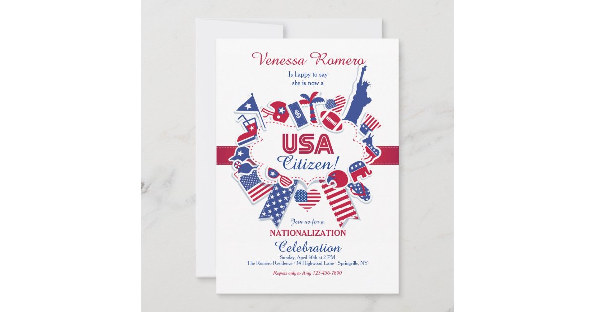 USA Citizen Nationalization Party Invitation | Zazzle