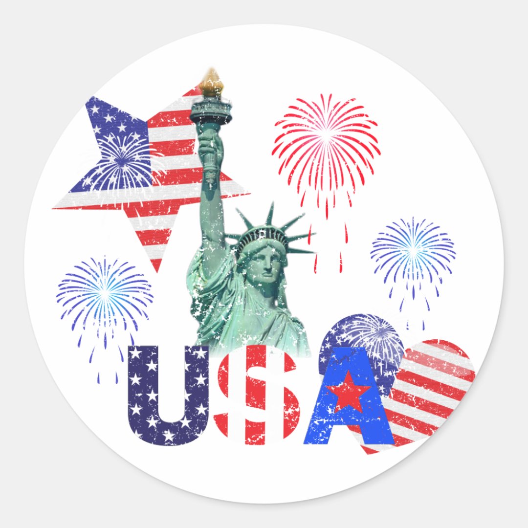 USA CLASSIC ROUND STICKER | Zazzle
