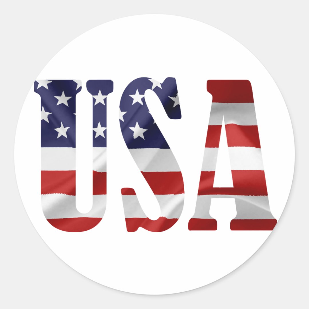 USA CLASSIC ROUND STICKER | Zazzle