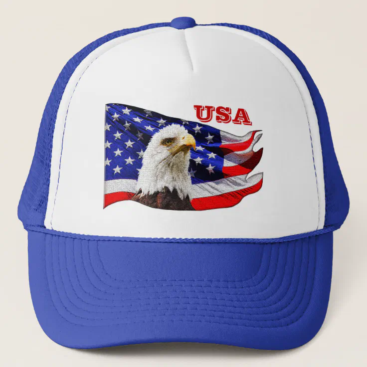USA Cool Eagle and American Flag Snapback Hat | Zazzle