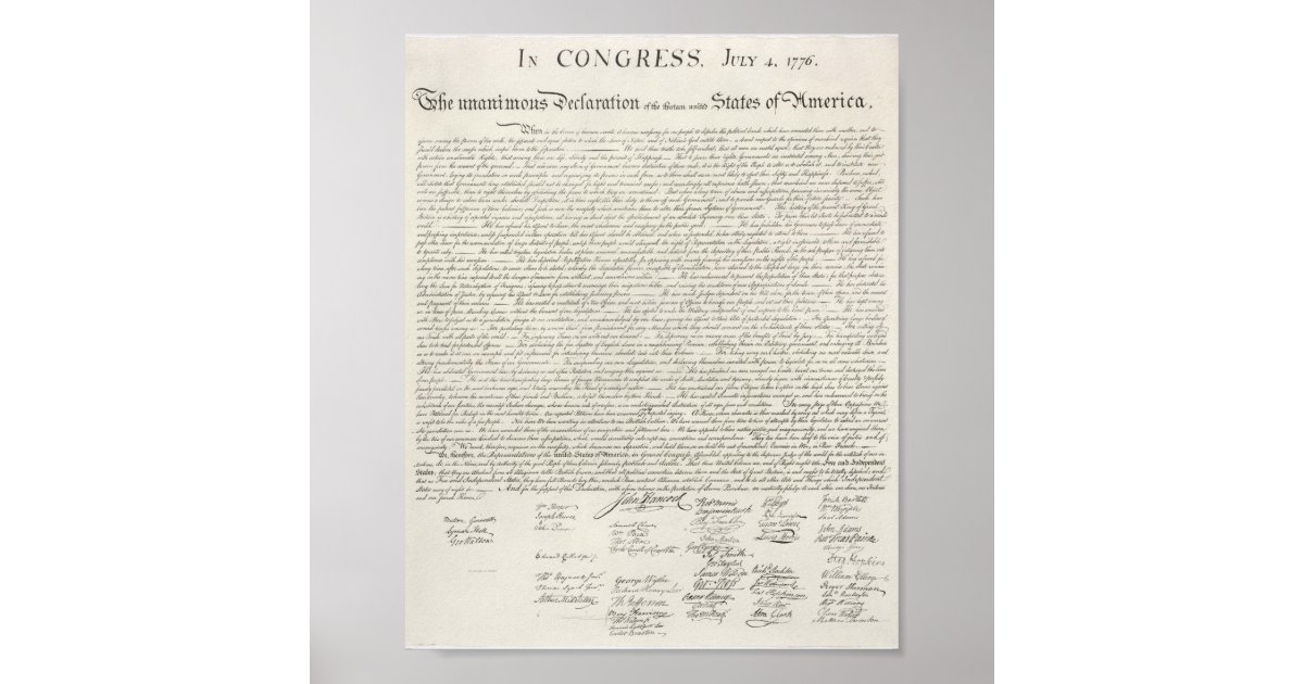 USA Declaration of Independence Poster | Zazzle