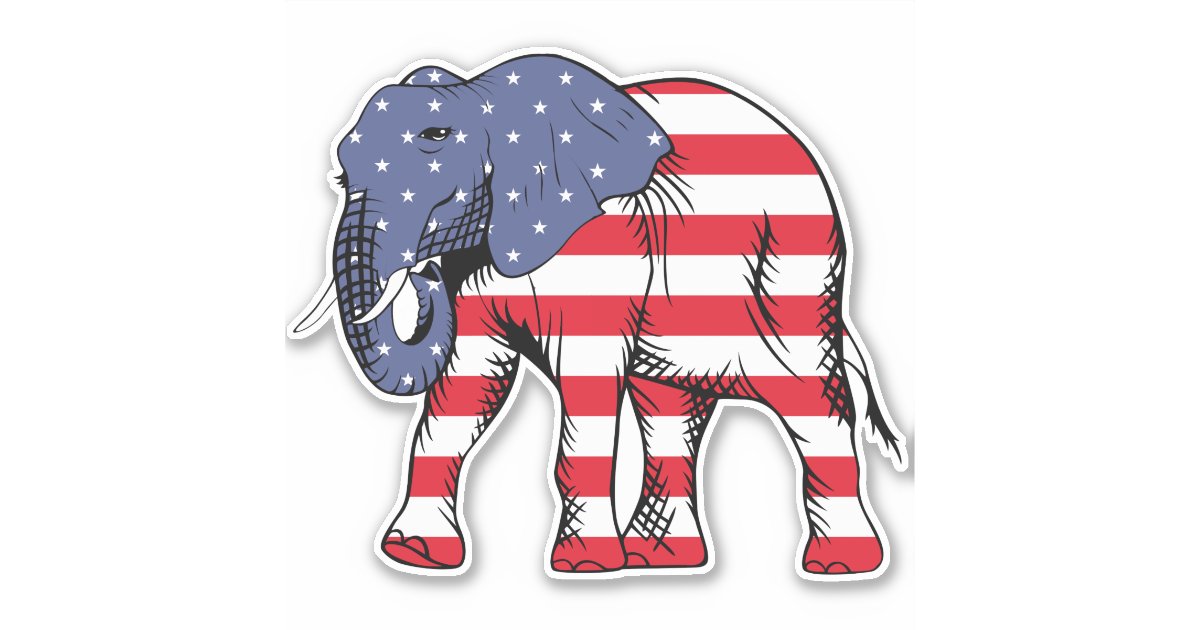 USA Elephant Sticker | Zazzle
