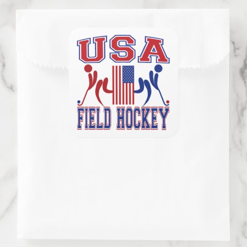 USA Field Hockey Square Sticker | Zazzle