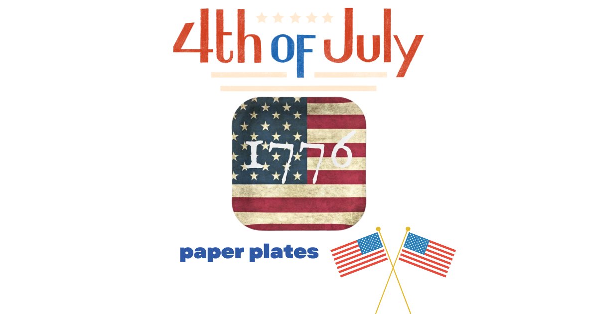 USA Flag 1776 Party Paper Plates | Zazzle