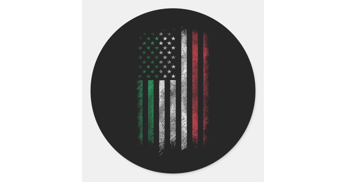 Usa Flag 4th Of July Patriotic American Italian Fl Classic Round ...