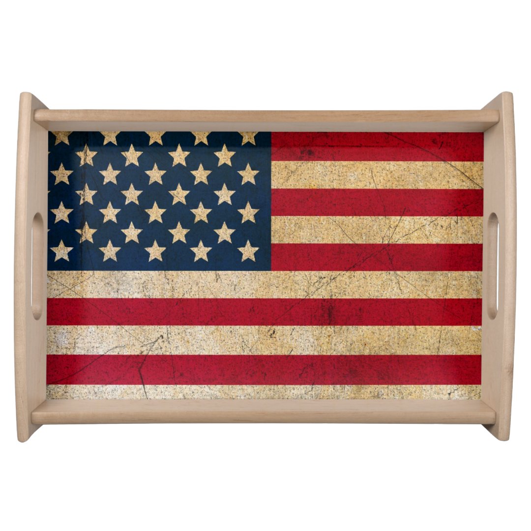 USA Flag Americana Premium Serving Tray | Zazzle