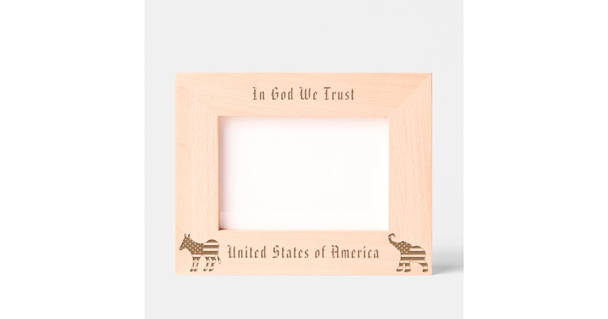 USA Flag Art, Democratic and Republican Symbols Engraved Frames | Zazzle
