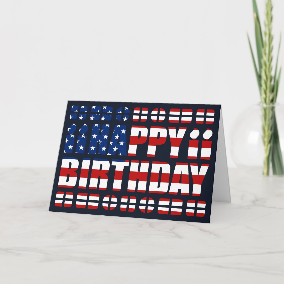 USA Flag Birthday Card | Zazzle