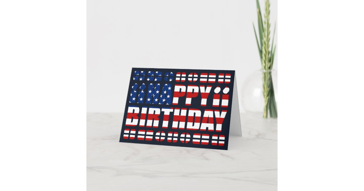 USA Flag Birthday Card | Zazzle
