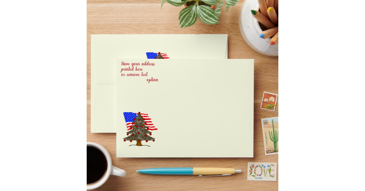 USA Flag Camouflage Military Christmas Envelope | Zazzle