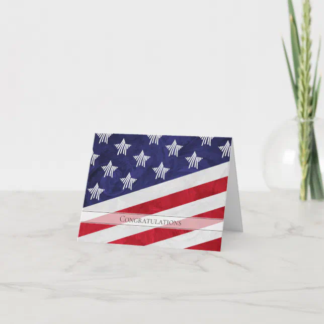 USA flag congratulations on becoming US citizen Card | Zazzle