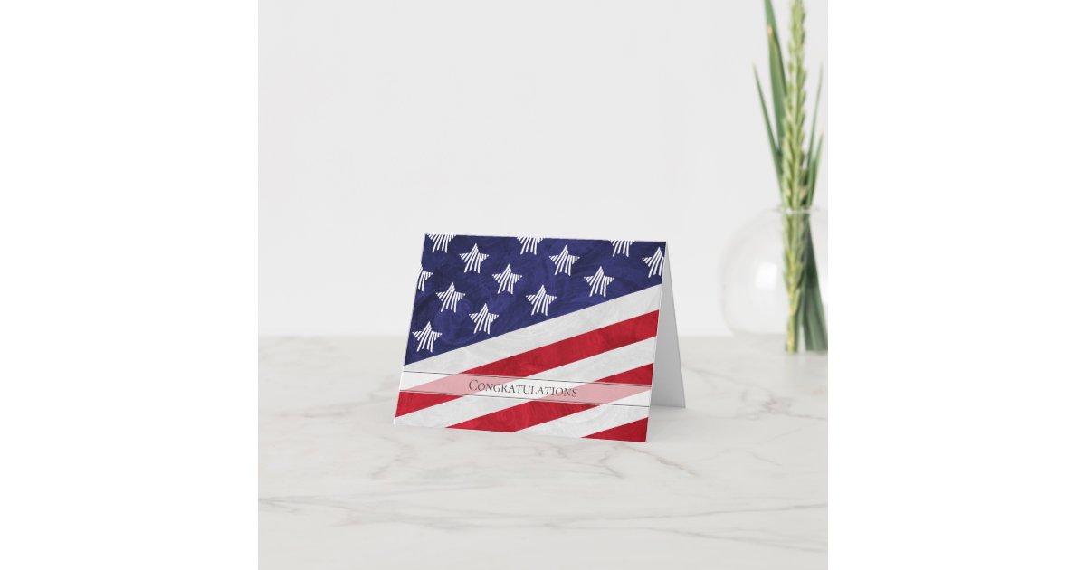 USA flag congratulations on becoming US citizen Card | Zazzle