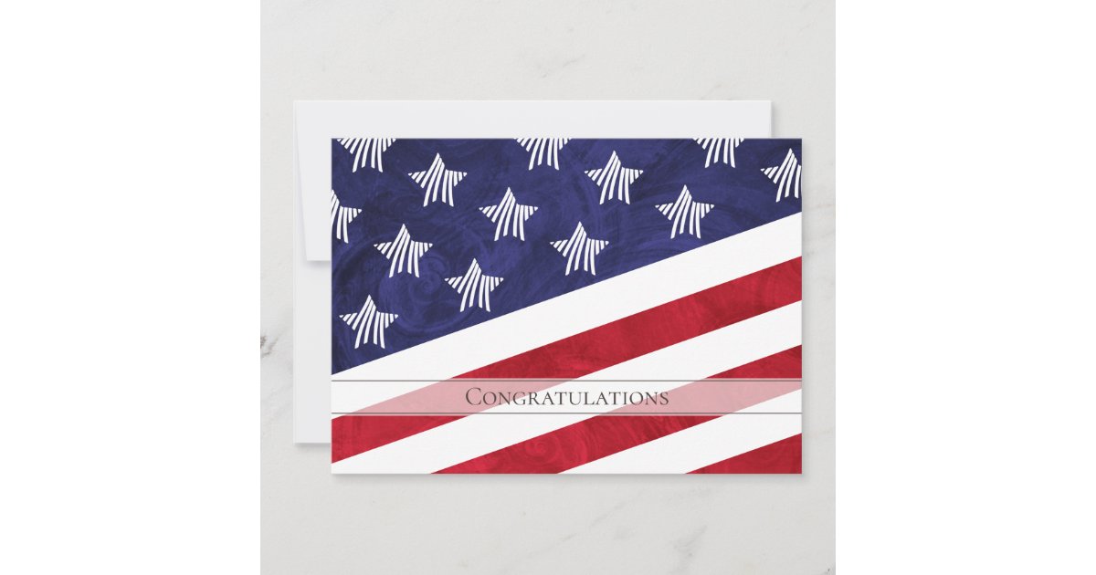 USA flag congratulations on becoming US citizen Card | Zazzle