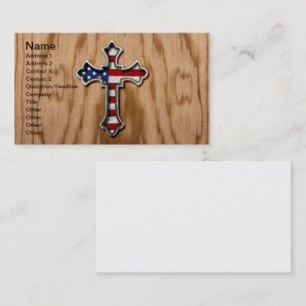 USA Flag Cross Business Card | Zazzle