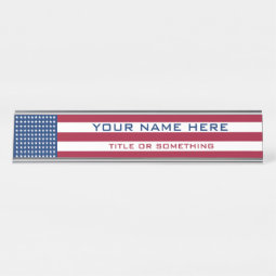 USA Flag Desk Name Plate | Zazzle