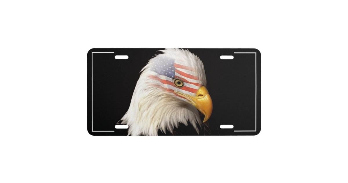 USA Flag Eagle License Plate | Zazzle