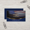 USA Flag | Gradation Concave Gold | Dark Blue Business Card | Zazzle