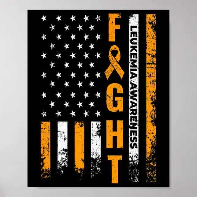 Usa Flag Leukemia Awareness Cancer Survivor Gift 1 Poster | Zazzle
