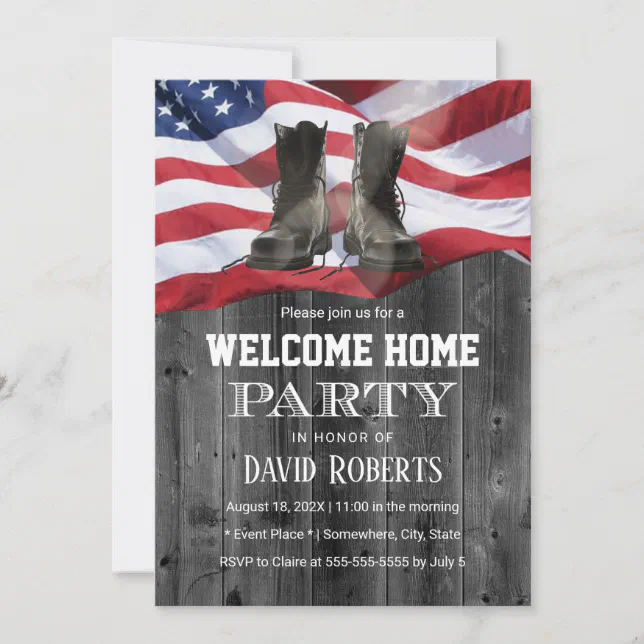 USA Flag Military Solider Homecoming Party Invitation | Zazzle