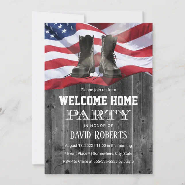 USA Flag Military Solider Homecoming Party Invitation | Zazzle