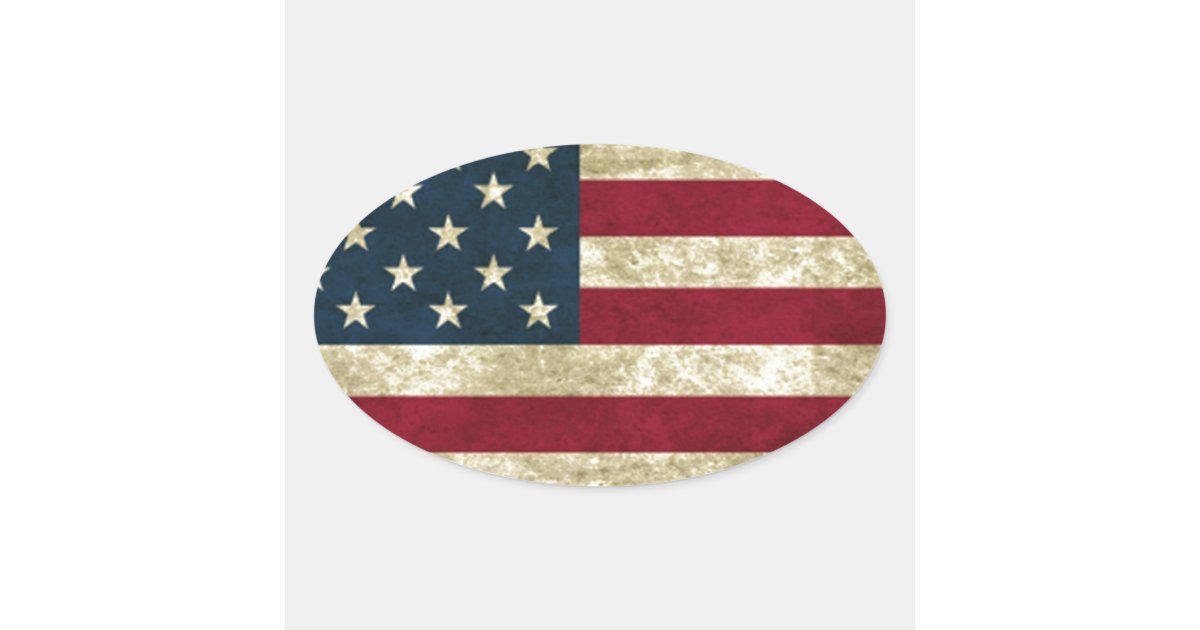 USA Flag Oval Sticker | Zazzle