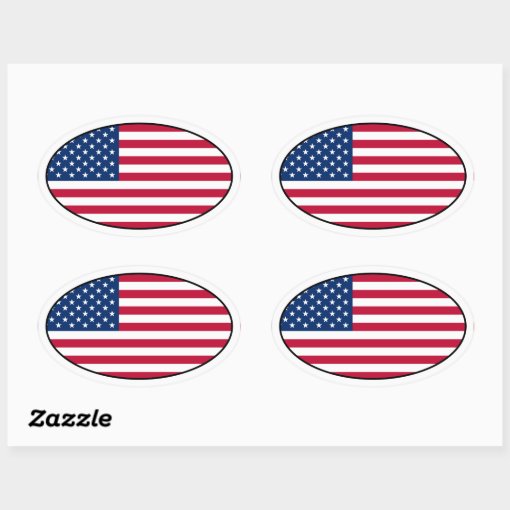 USA Flag Oval Sticker | Zazzle