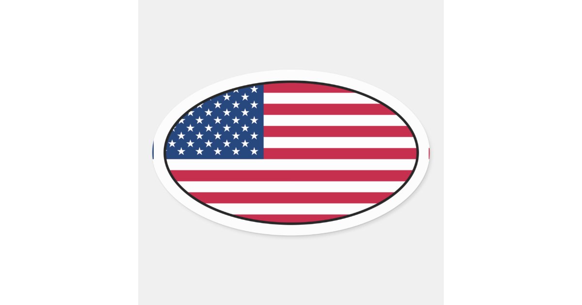 USA Flag Oval Sticker | Zazzle