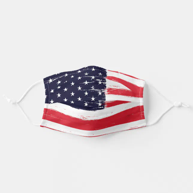 USA Flag, Patriotic American Flag Adult Cloth Face Mask | Zazzle
