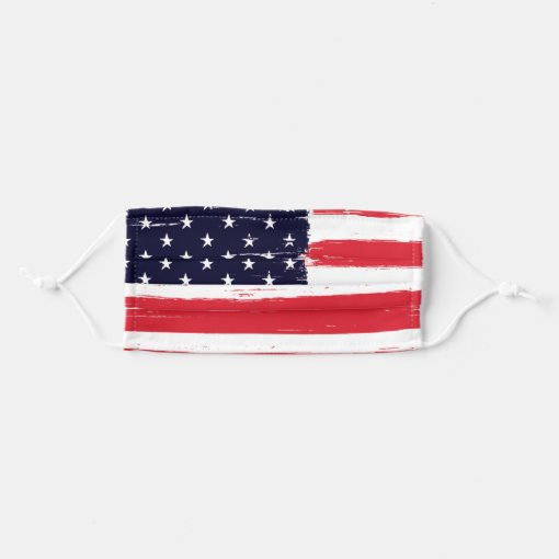 USA Flag, Patriotic American Flag Adult Cloth Face Mask | Zazzle