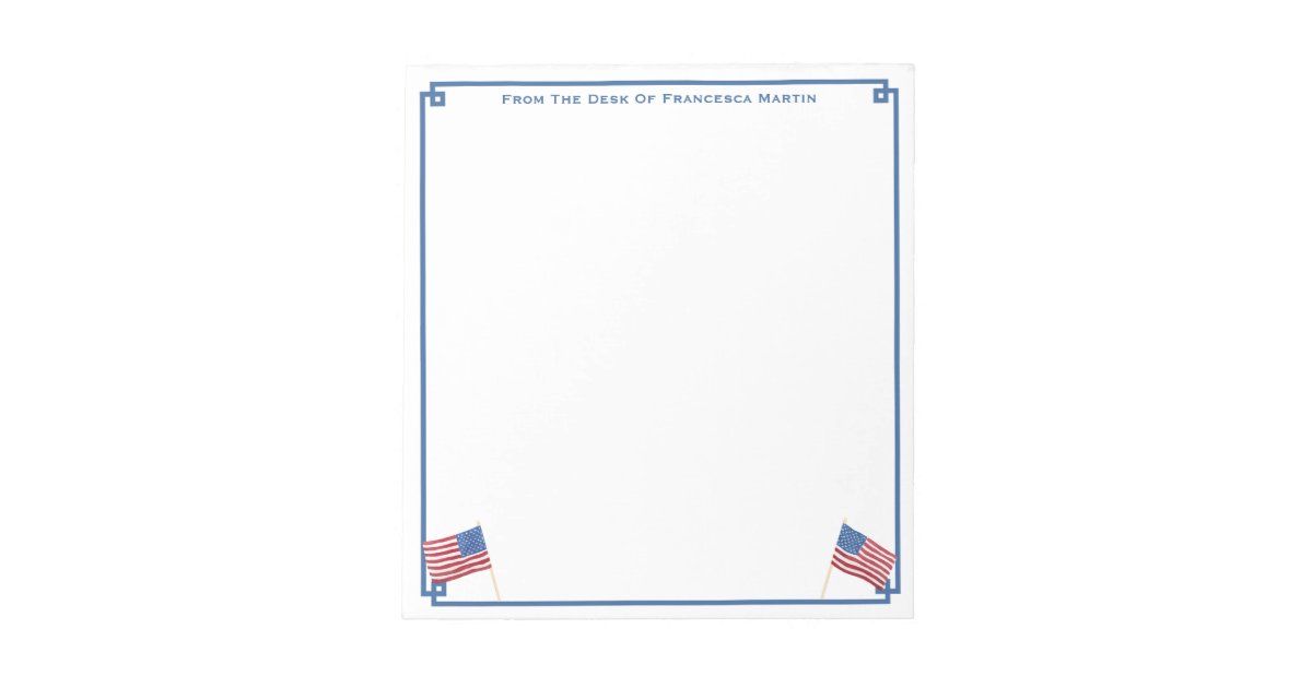 USA Flag Patriotic American Personalized Notepad | Zazzle