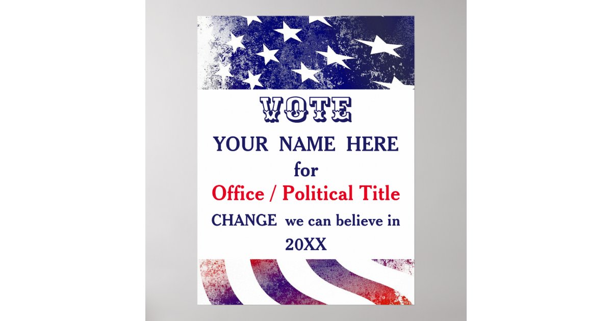 USA Flag Political Presidential Campaign Poster | Zazzle