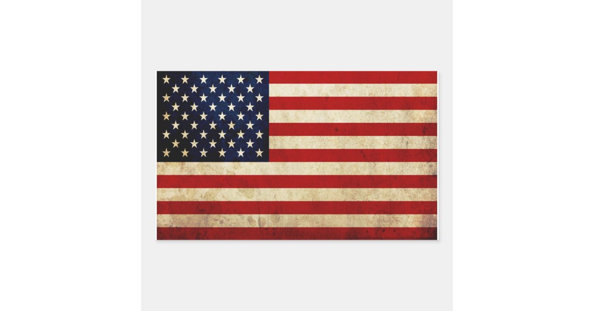 USA Flag Rectangular Sticker | Zazzle