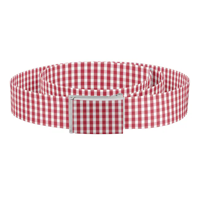 USA Flag Red and White Gingham Checked Belt | Zazzle